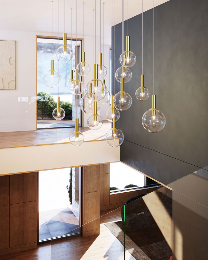 Sonneman 3768.38 Bubbles Contemporary Satin Brass Multi Pendant Light ...