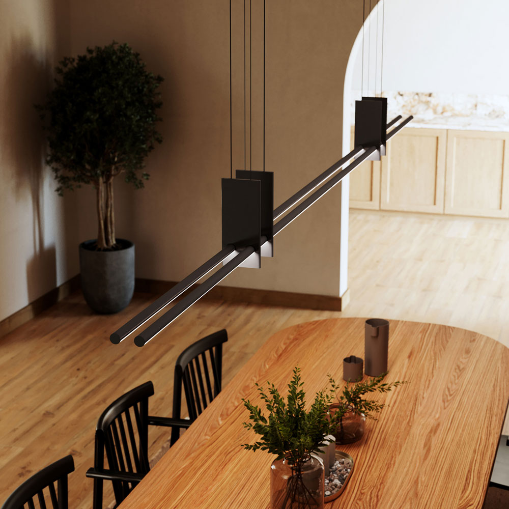 Sonneman 3779.25 Fino Duo Contemporary Satin Black LED Kitchen Island ...