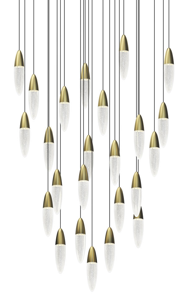 Sonneman 4166.38 Sultana Contemporary Satin Brass LED Multi Drop ...