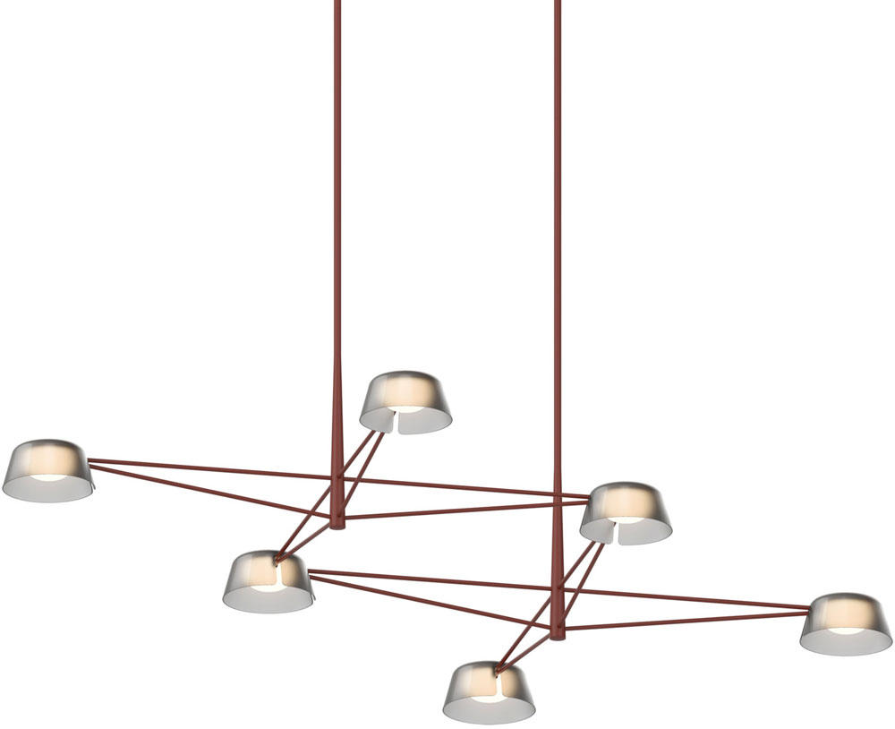 Sonneman 2036.73K Ray Modern Oxide Red LED Ceiling Chandelier - SON ...