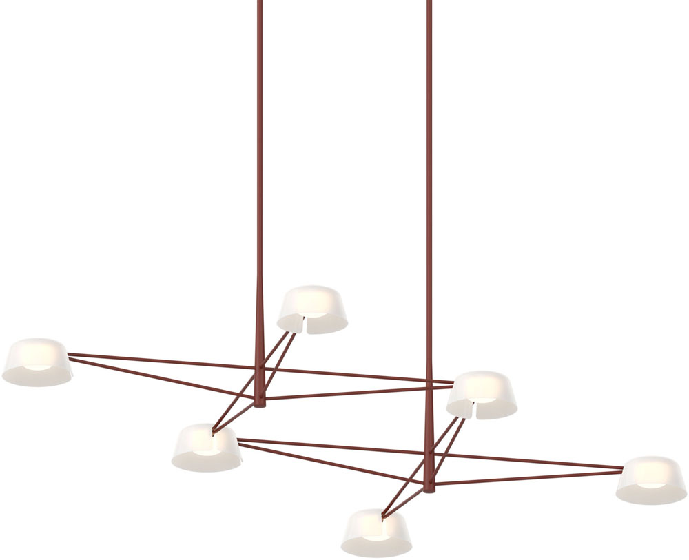Sonneman Ray LED Modern Chandelier Light Oxide Red 2036.73W - 67.75 ...