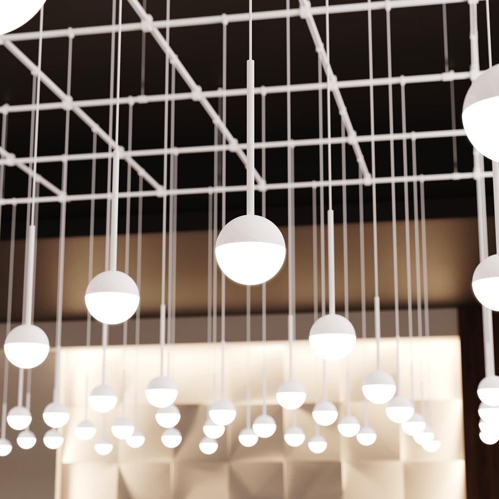 Sonneman SLS1141-W Suspenders Modern Satin White LED Multi Pendant ...