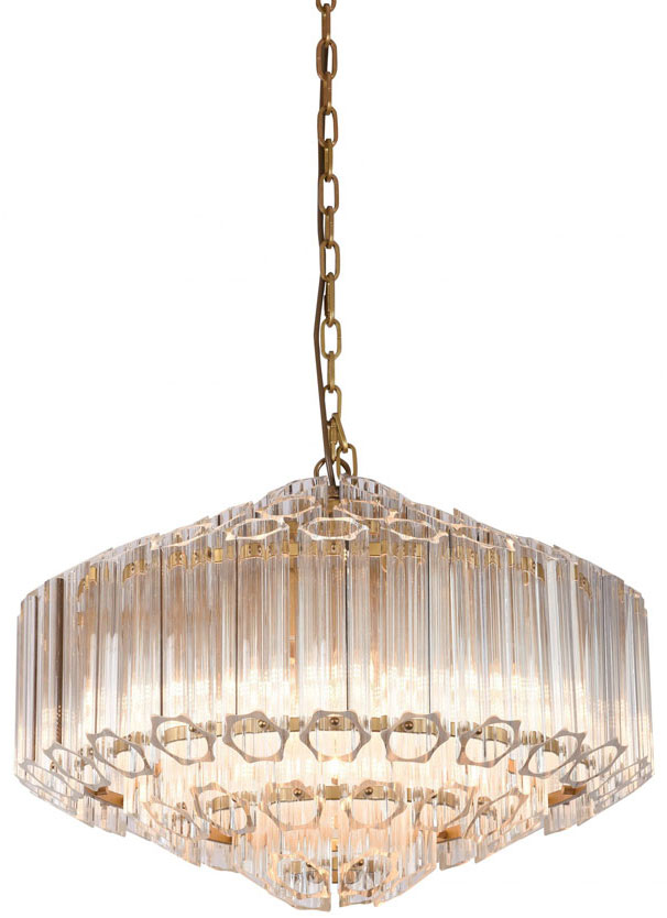 StarFire Crystal 1225AB Miami Antique Brass 22" Drop Lighting Fixture ...