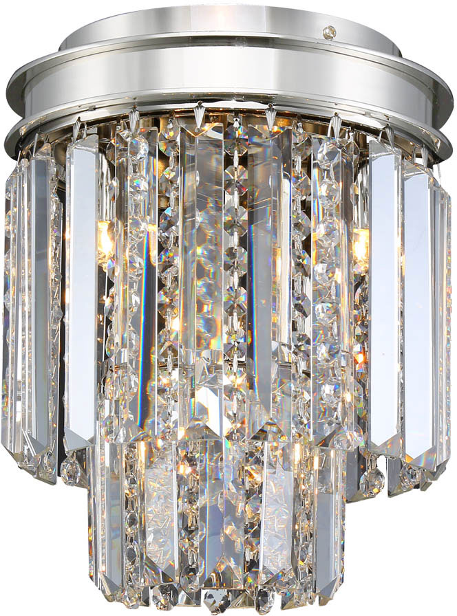 StarFire Crystal 1309CH Carousel Chrome Flush Mount Lighting Fixture ...