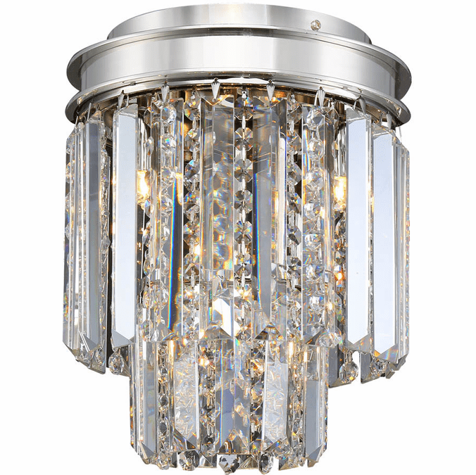 StarFire Crystal 1309CH Carousel Chrome Flush Mount Lighting Fixture ...