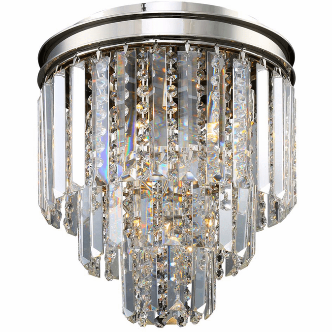 StarFire Crystal 1312CH Carousel Chrome Flush Mount Lighting Fixture ...