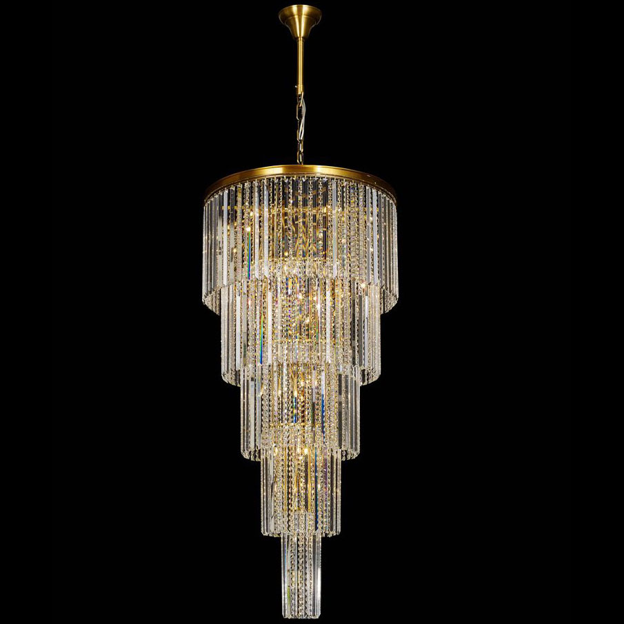 StarFire Crystal 1328AB Carousel Antique Brass Foyer Light Fixture ...