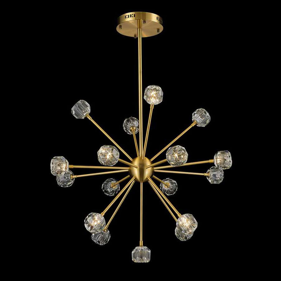 StarFire Crystal 1824AB Sole Antique Brass Chandelier Lamp - STA-1824AB