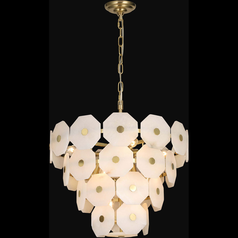 StarFire Crystal 2020BR Spain Brass 20" Hanging Lamp - STA-2020BR