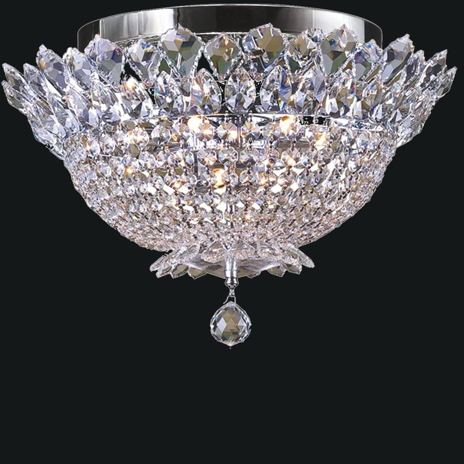 StarFire Crystal 4814CH Empire Chrome Flush Mount Light Fixture - STA ...
