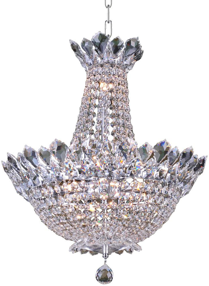 StarFire Crystal 4820CH Empire Chrome Foyer Light Fixture - STA-4820CH