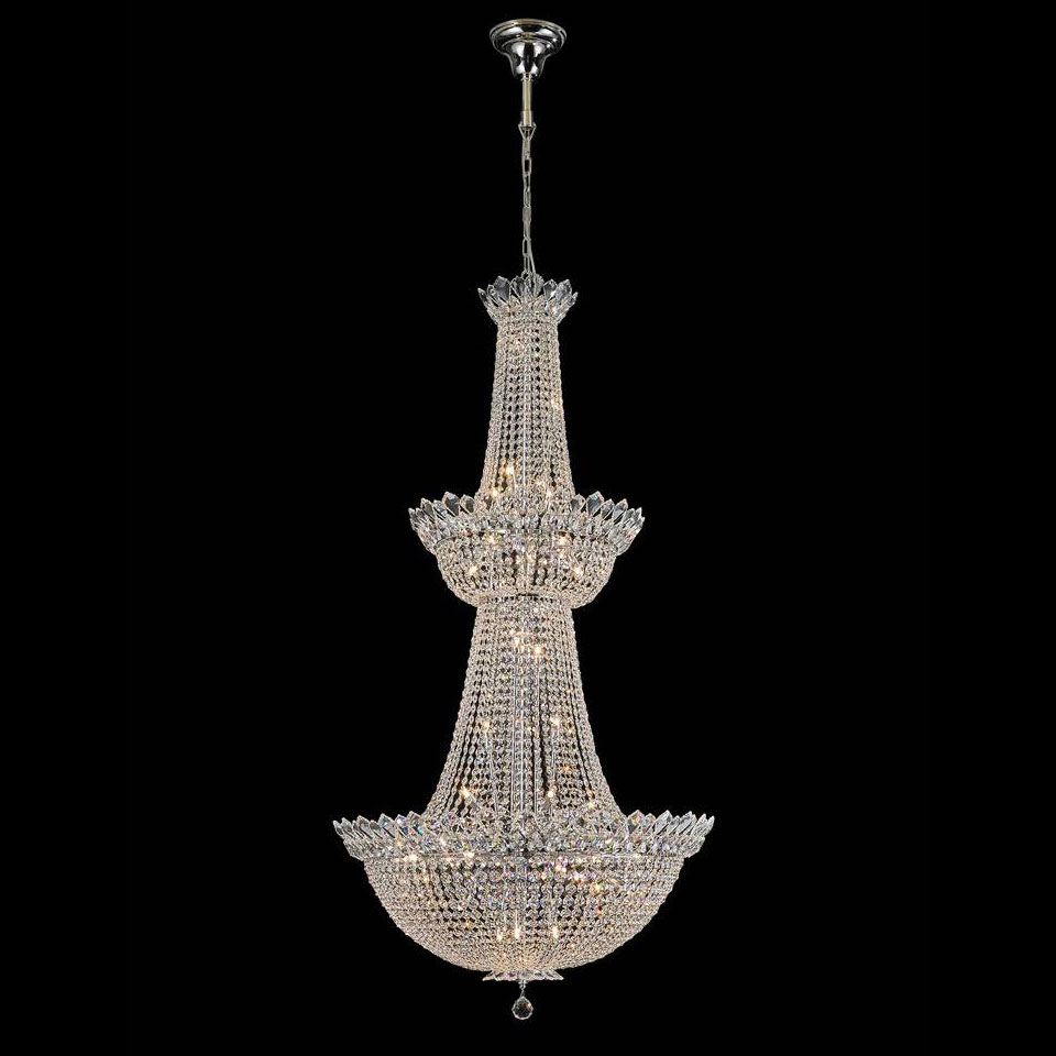 StarFire Crystal 4833CH Empire Chrome Foyer Lighting Fixture - STA-4833CH