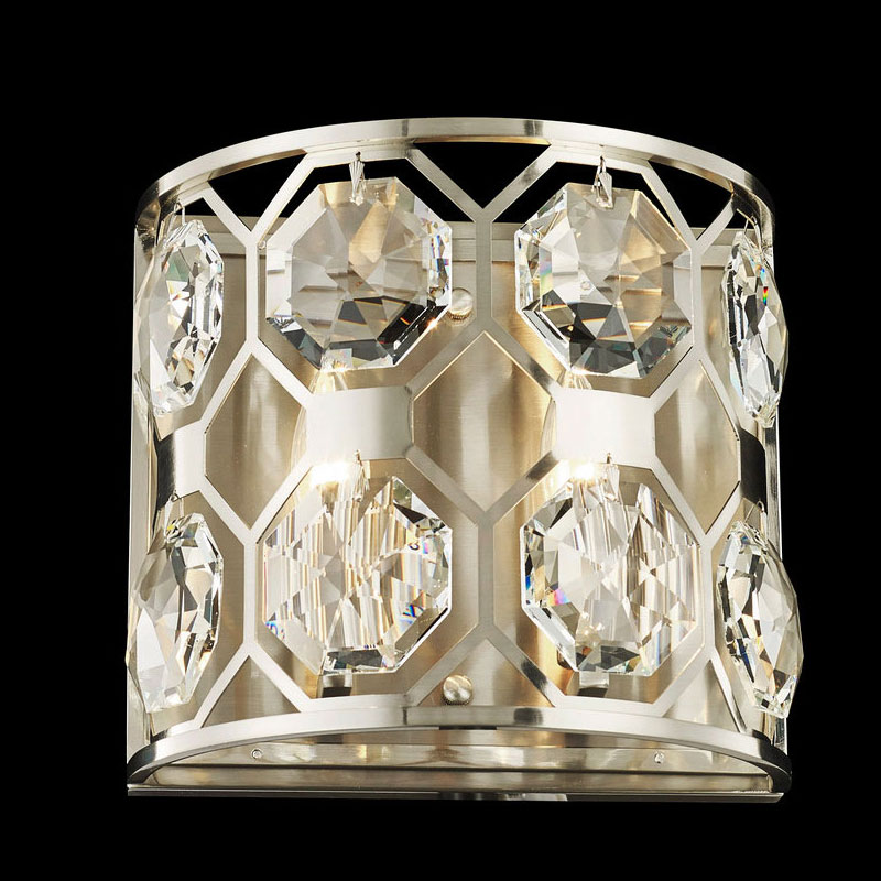 StarFire Crystal 6010WSSN Oslo Satin Nickel Wall Lamp - STA-6010WSSN