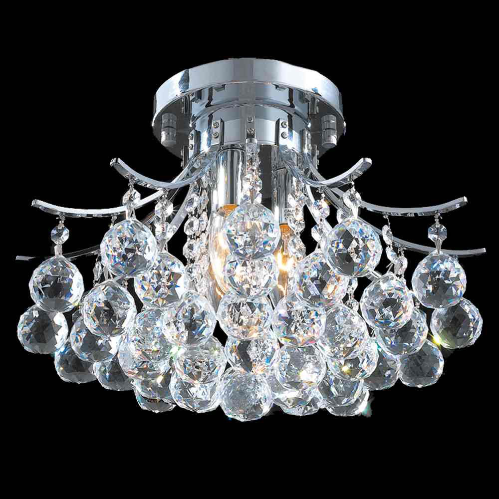 StarFire Crystal 7016CH Essentials Chrome Flush Mount Light Fixture ...