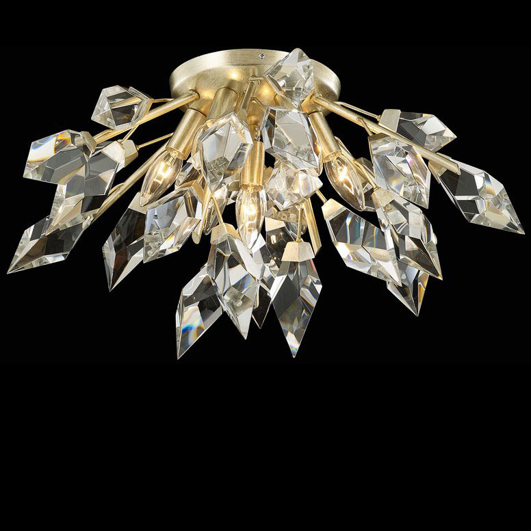 StarFire Crystal 7324SL Venice Antique Silver Leaf Ceiling Light ...