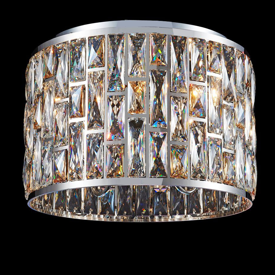 StarFire Crystal 7516CH Camden Chrome Flush Mount Ceiling Light Fixture ...
