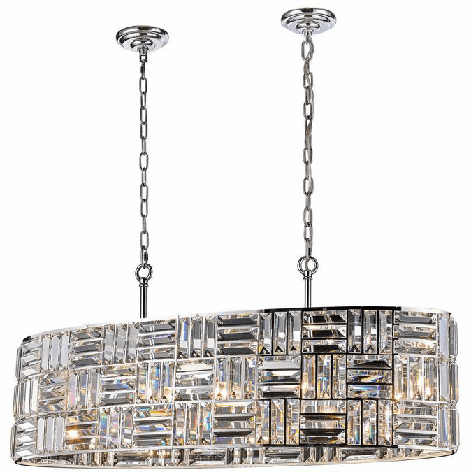 StarFire Crystal 7637SC Florence Chrome and Smoke Crystal Island Light ...