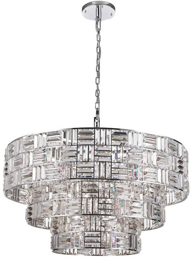 StarFire Crystal 7639SC Florence Chrome and Smoke Crystal Drop Lighting ...