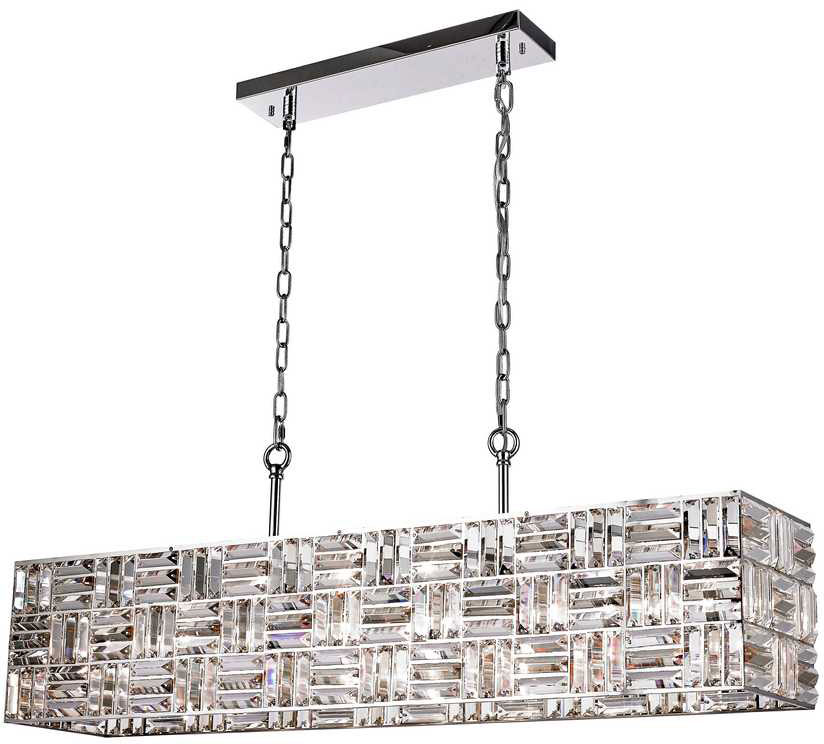 StarFire Crystal 7648SC Florence Chrome and Smoke Crystal Island Light ...