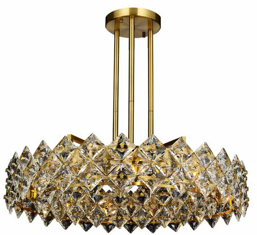 StarFire Crystal 7932AB The Crown Antique Brass 32" Hanging Lamp - STA ...