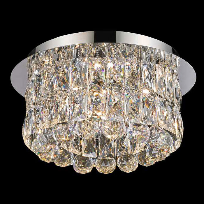 StarFire Crystal 8414CH Avant-Garde Chrome 14" Flush Mount Ceiling ...