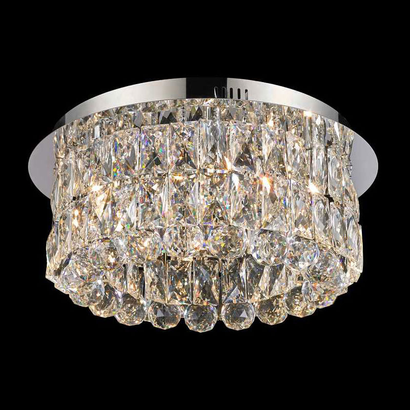 StarFire Crystal 8416CH Avant-Garde Chrome 16" Flush Mount Ceiling ...