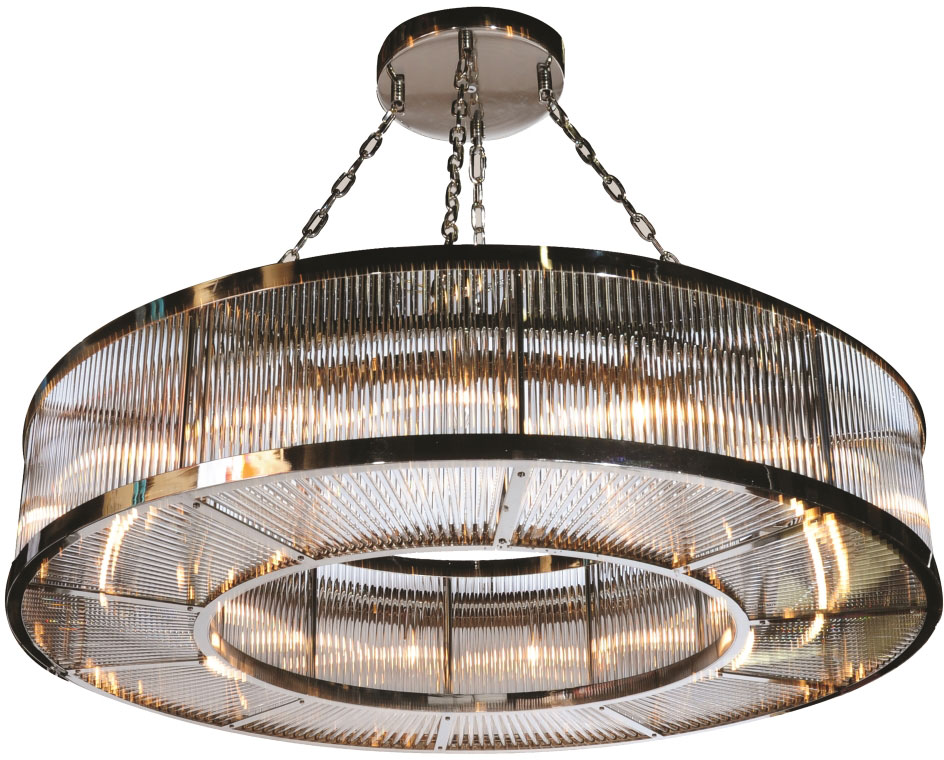 StarFire Crystal 8932CH Lighting Rod Chrome 32" Flush Mount Ceiling ...