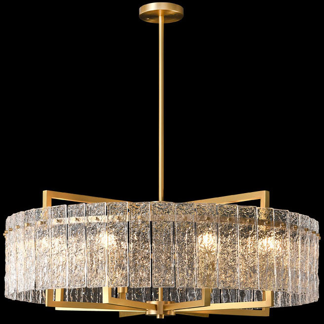 StarFire Crystal 9351AB Cairo Antique Brass 32" Hanging Lamp - STA-9351AB