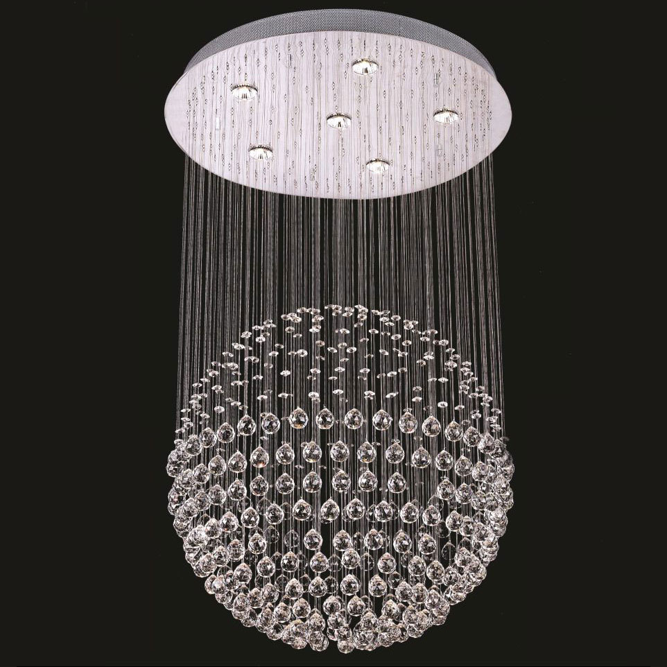 StarFire Crystal 9542CH String Lighting Chrome Pendant Lighting Fixture ...