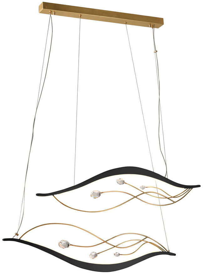 StarFire Crystal LD0152BG Black and Gold LED Island Lighting - STA-LD0152BG