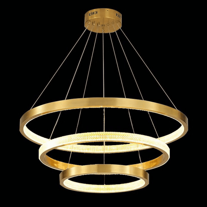 StarFire Crystal LD0642GD Gold LED Hanging Pendant Lighting - STA-LD0642GD