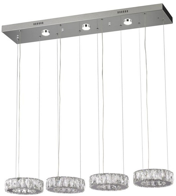 StarFire Crystal LD0709CH Chrome LED Multi Ceiling Pendant Light - STA ...