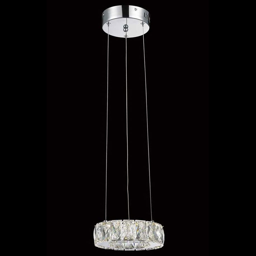 StarFire Crystal LD0715CH Chrome LED 14" Pendant Lamp - STA-LD0715CH