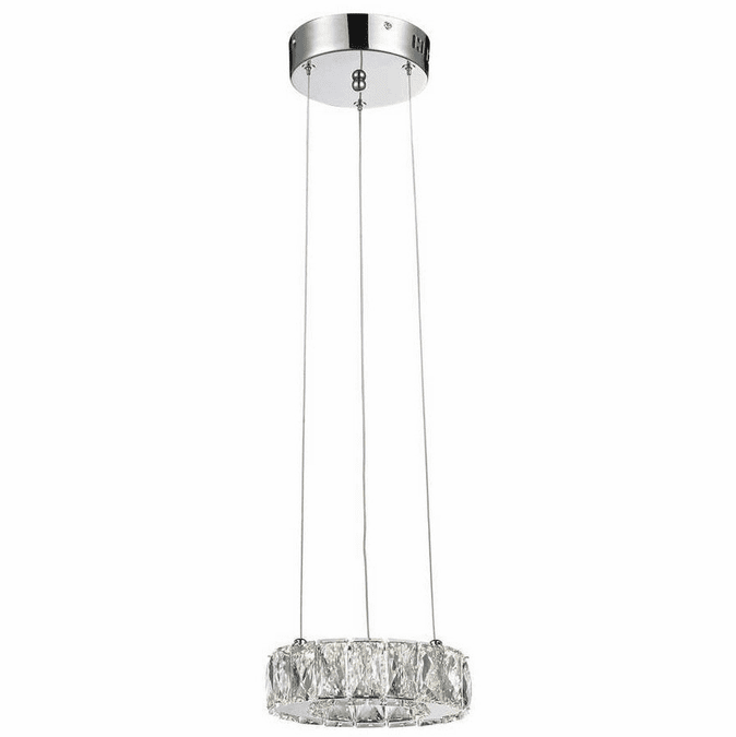 StarFire Crystal LD0721CH Chrome LED 20" Hanging Lamp - STA-LD0721CH