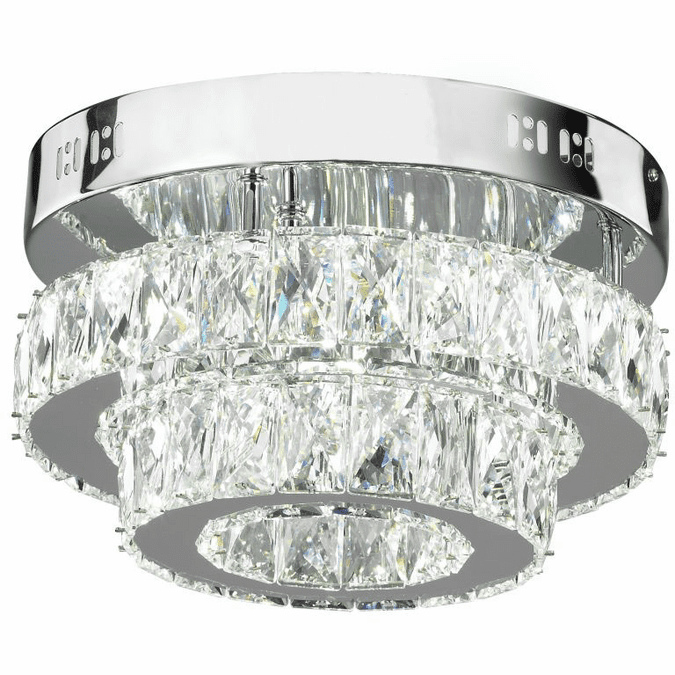 StarFire Crystal LD0813CH Chrome LED 12" Ceiling Light - STA-LD0813CH