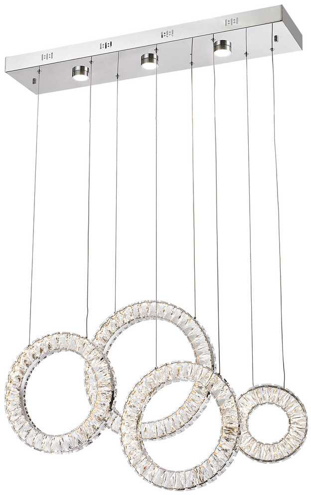 StarFire Crystal LD1508CH Chrome LED Multi Hanging Lamp - STA-LD1508CH