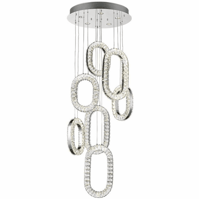 StarFire Crystal LD1524CH Chrome LED Multi Hanging Light Fixture - STA ...