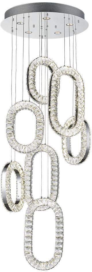 StarFire Crystal LD1525CH Chrome LED Multi Drop Lighting Fixture - STA ...