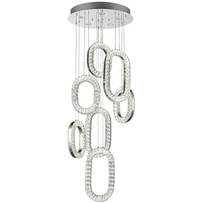 StarFire Crystal LD1525CH Chrome LED Multi Drop Lighting Fixture - STA ...