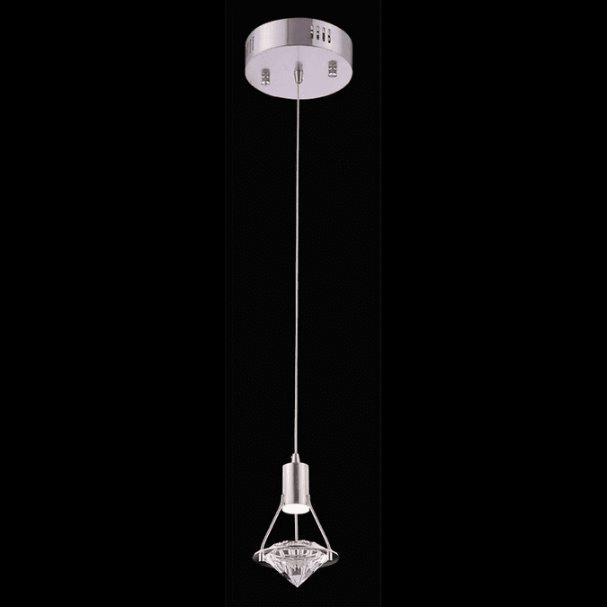 StarFire Crystal LD2101SN Diamond Satin Nickel LED Mini Drop Lighting ...