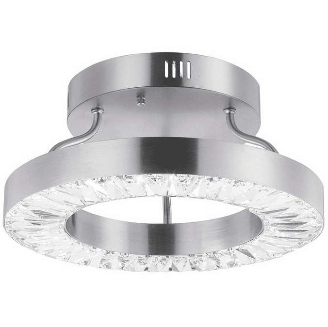 StarFire Crystal LD3414SN Satin Nickel LED 14" Flush Mount Lighting ...