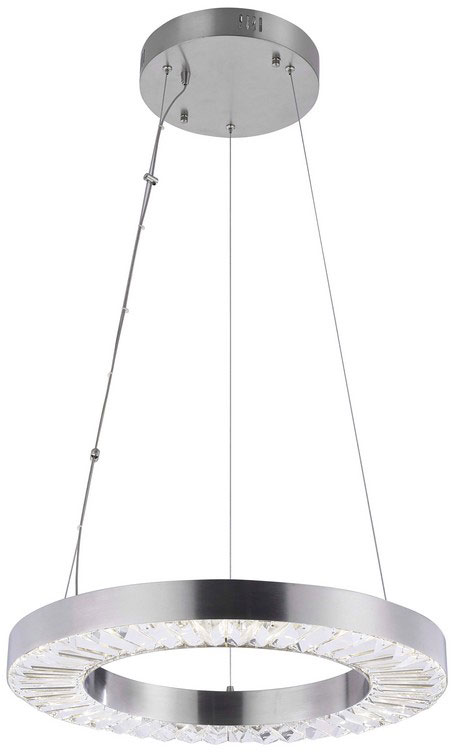 StarFire Crystal LD3418SN Satin Nickel LED 18" Hanging Lamp - STA-LD3418SN