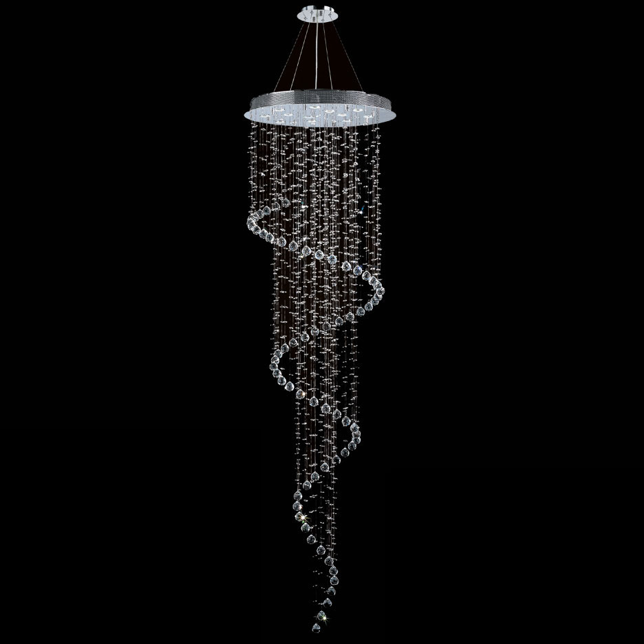 StarFire Crystal PF9209CH String Lighting Chrome Ceiling Chandelier ...