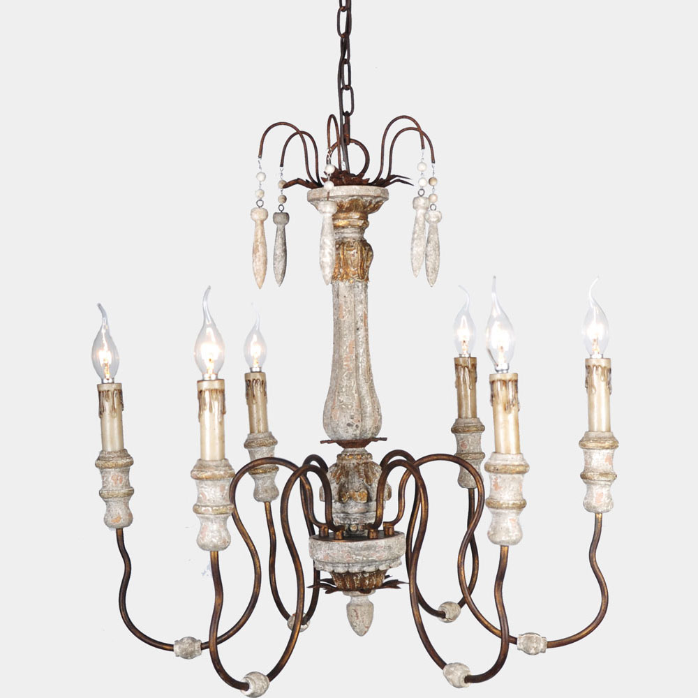 Terracotta CHAN8056-6D Luca Traditional French White w/ Gold Accent ...
