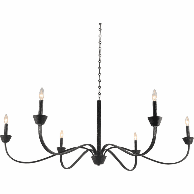 Terracotta H20105-6BK Sabine Hammer Black Iron Lighting Chandelier ...