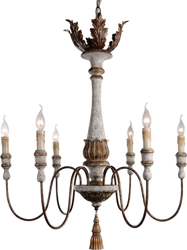 Terracotta H5101-6 Calandra Traditional French White w/ Gold Accent ...