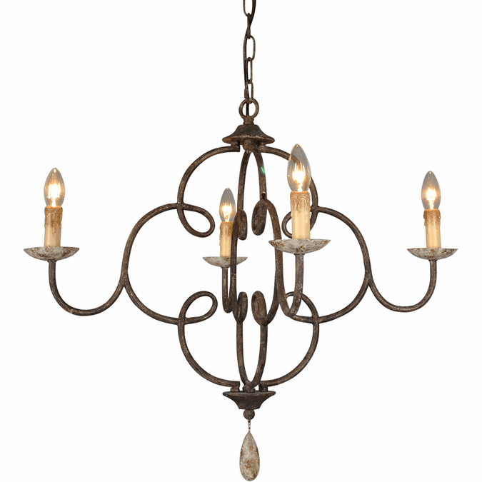Terracotta H6231-4 Felisa Traditional Rustic Hanging Chandelier - TER ...