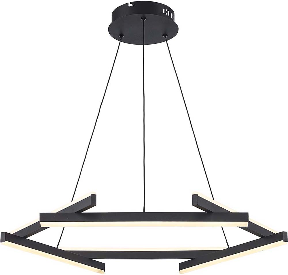 Trans Globe MDN-1565 BK Celestia Modern Black LED 26" Pendant Light ...