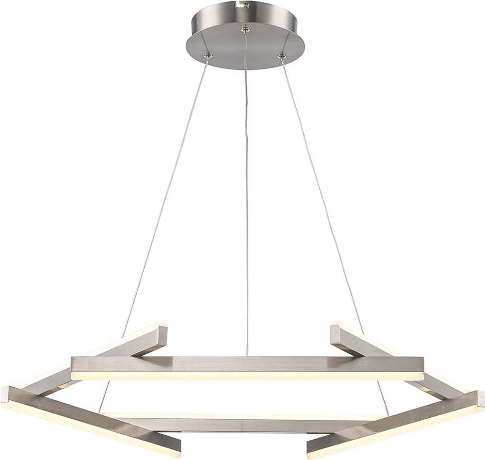 Trans Globe MDN-1565 BN Celestia Modern Brushed Nickel LED 26" Drop ...