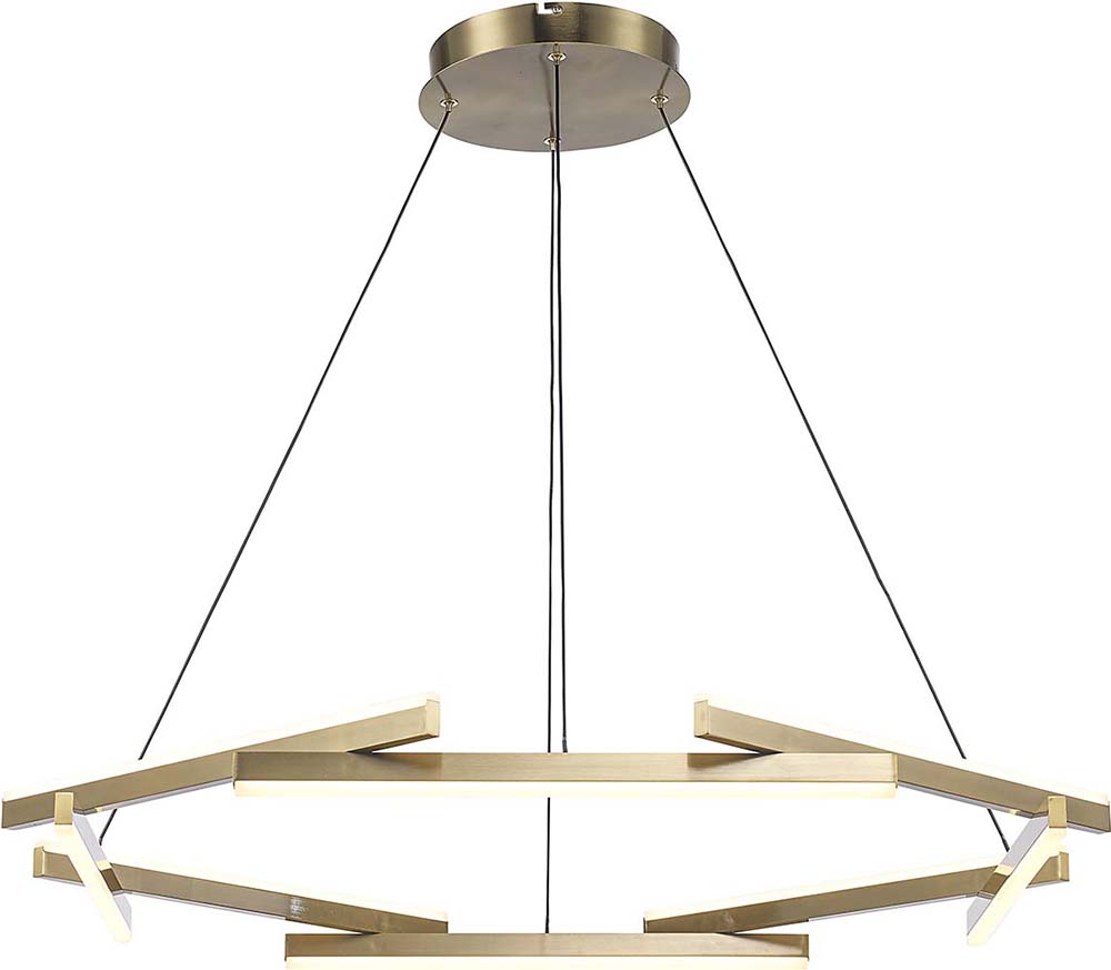 Trans Globe MDN-1566 AG Celestia Modern Antique Gold LED 32.5" Hanging ...